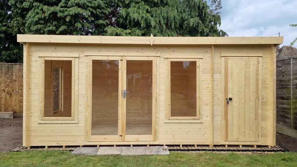 Elm Log Cabin in 19mm Logs - 3 Sizes Available – UK Sheds Online
